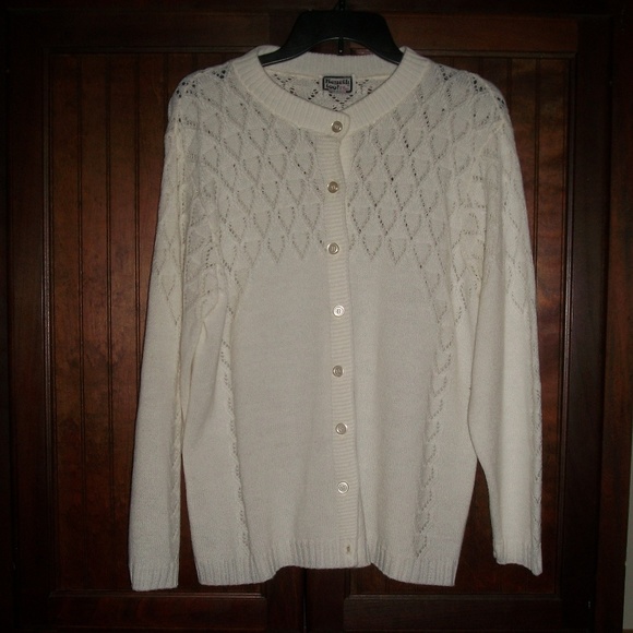 Vintage (Kenneth Too) | Sweaters | Vintage Kenneth Too White Cardigan ...